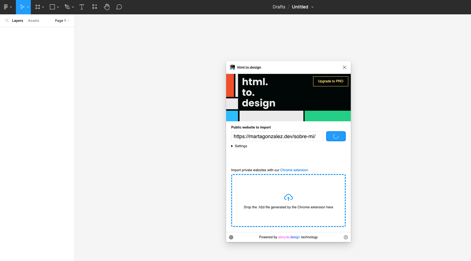 Convertir página web a diseño con Figma